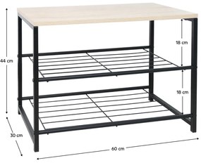 Kondela Botník, 2-řadý, černá/přírodní, TADEO