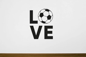 Lepy.cz Samolepka na zeď Love - fotbal Velikost (šířka x výška): 90x120cm, Barevná varianta: Bílá