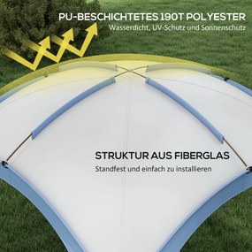 Přístřešek pro akce 3,5 x 3,5 m Pavilon s hákovými dveřmi Vodoodpudivý zahradní pavilon odolný proti zimě Světle modrý