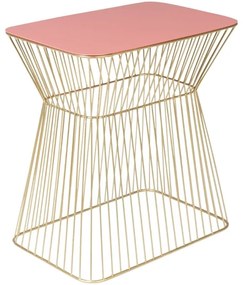 OnaDnes -20% Růžovo zlatý kovový odkládací stolek BOLD MONKEY NO OFFENCE 45 x 29,5 cm