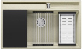 Primagran Kuchyňský dřez granitový jednokomorový bez odkapávače a prostoru pro příslušenství a desku Oslo 90 Pocket  Multilevel + Dárek