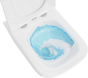 Mexen Teo, závěsná WC mísa 510x345x340 mm, Rimless Tornádo + WC sedátko z duroplastu, bílá lesklá, 30850700T