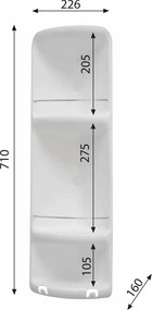 Gedy, CAESAR rohová polička se 3 patry, 226x710x160 mm, ABS plast, bílá, 7081