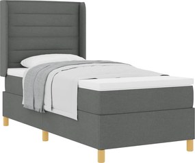 Postel s boxspringem s matrací Tmavě šedá 100 x 200 cm textil 3341757