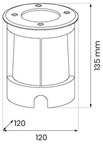 Exteriérové ​​najezdové svítidlo Viale Round, 1x GU10