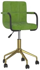 VidaXL otočná jídelní židle k jídelnímu stolu sametová světle zelená