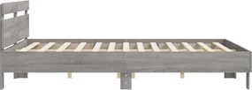 Rám postele s čelem šedý sonoma 200 x 200 cm kompozitní dřevo 3207397