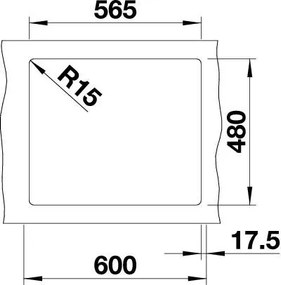 Blanco Legra 6, silgranitový dřez 585x500x190 mm, 1-komorový, černá, 526084