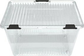 Box s víkem, 60 × 40 × 35 cm, 52 l, transparentní