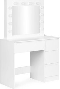 Toaletní stolek s LED osvětlením a taburetem Rety 94 cm bílý II