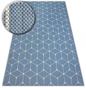 Kusový koberec Kostky 3D modrý 140x200cm