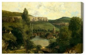 Obraz Gustave Courbet &amp;quot;Ornans View&amp;quot; Reprodukce Nedostatek Nedostatek Přírodní plátno 100x70