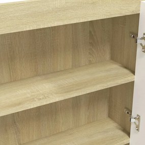 Koupelnová skříňka se zrcadlem 80 x 15 x 60 cm MDF bílá a dub 331537