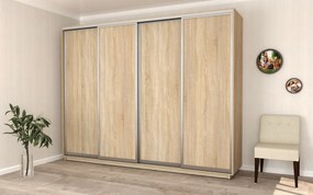 VerDesign SIGAMI š280/v240 čtyřdveřová šatní skříň, dub sonoma