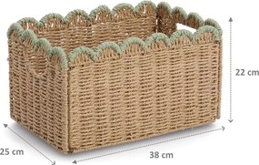 Zeller Present Úložný koš, přírodní materiál, mátový, skládací MATHA - 38 x 25 x 22cm