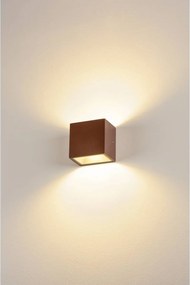 LA 1002034 SITRA CUBE WL, LED venkovní nástěnné a stropní nástavbové svítidlo, rezavě zbarvené, IP44, 3000K, 10W - BIG WHITE (SLV)