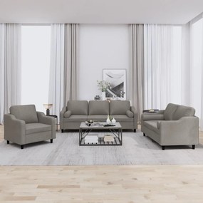 3dílná sedací souprava s polštáři taupe textil 3201793