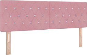 Postel s boxspringem s čelo Růžová 200 x 160 cm samet 3341425