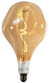 E27 stmívatelná LED žárovka se spirálovým vláknem PS160 zrcadlově zlatá 6W 100 lm 1800K