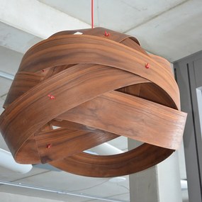 Designové dýhové svítidlo woodLED Nest  Designové dýhové svítidlo Nest Dřevodekor: Ořech Americký, Průměr: 800 mm
