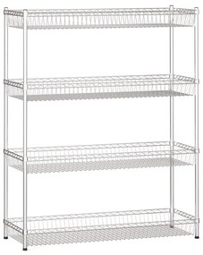 Drátěný regál s košovými policemi, 1500 x 1200 x 450 mm, 4 police