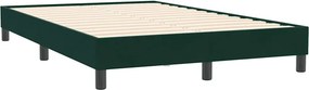 Postel Box Spring bez matrace tmavě zelená 120x210 cm samet 3315822