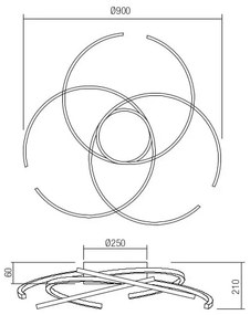 Redo 01-2748 - LED Stmívatelné stropní svítidlo ALIEN LED/75W/230V 3000K bílá