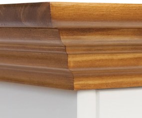 Massive home | Belluno Elegante bílá komoda 5S z masivu s dubovou deskou