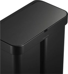 Černý ocelový odpadkový koš 34+24 l na tříděný odpad/bezdotykový Dual Sensor – simplehuman