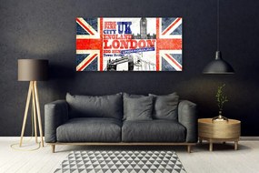 akrylový obraz Londýn Vlajka Umění 120x60 cm