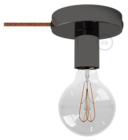 creative cables Spostaluce, černý perleťový kovový zdroj světla s textilním kabelem a bočními otvory Barva kabelu: Modrá - RD75