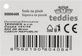 TEDDIES Sada na písek 4 ks / Lopatka, hrabičky, 2 formičky / Plast / V