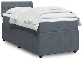Box spring postel s matrací tmavě šedá 100x200 cm samet 3289969