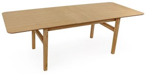 Rozkládací jídelní stůl s přídavnou deskou v dekoru dubu 90x180 cm Curved – Woodman