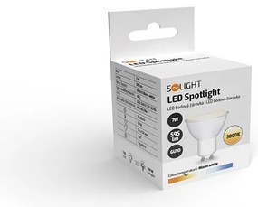 SOLIGHT LED žárovka bodová PAR16 7W, GU10, 3000K, 595lm, teplá bílá