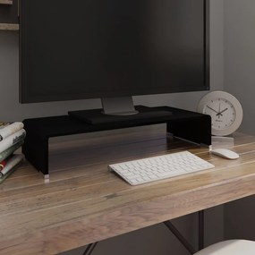 TV stolek / podstavec na monitor sklo černý 60x25x11 cm 244135