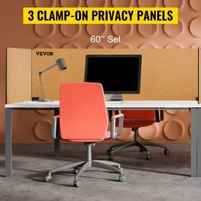 Desk Divider 152,4 cm Desk Privacy Panel, 3 Panel Privacy Akustický panel – Žlutá