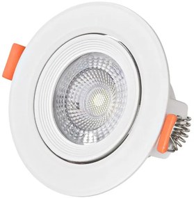 Prémiové výklopné podhledové bodové LED svítidlo 5W 440lm, studená, kruh, 9cm, 3 roky