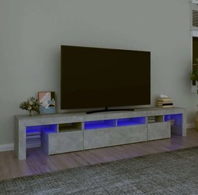 vidaXL TV skříňka s LED osvětlením 230x36,5x40 cm [3152789] Barva: Betonová šedá