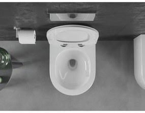 Mexen Sofia, závěsná WC mísa 490x360x355 mm, Rimless Tornádo + WC sedátko z duroplastu, bílá lesklá, 30540100T