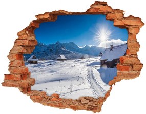 Wallmuralia Díra 3D ve zdi nálepka Tatry 90x70 cm