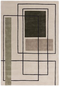 Tribeca Design Kusový koberec Jigsaw Outline Khaki Rozměry: 200x290 cm