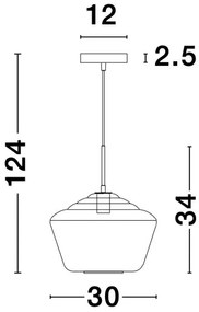 Nova Luce Závěsné svítidlo PRISMA čiré sklo zlatý kov E27 1x12W