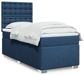 Box spring postel s matrací modrá 90x200 cm textil 3290391