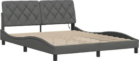 Rám postele s LED bez matrace Tmavě šedá 160x200 cm Látka 3310679