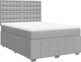 Box spring postel s matrací světle šedá 140 x 190 cm textil 3291677