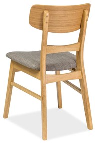 Jídelní židle Ravi, šedá / přírodní dřevo