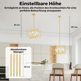Costway 6-plamenný lustr stropní svítidlo průmyslové závěsné svítidlo