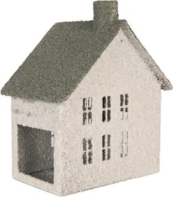 Kovový svícen domek s pískovým povrchem Raw Sand - 12*7*15 cm
