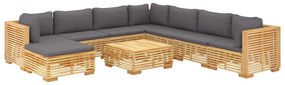 9dílná zahradní sedací souprava s poduškami masivní teak,  3100890